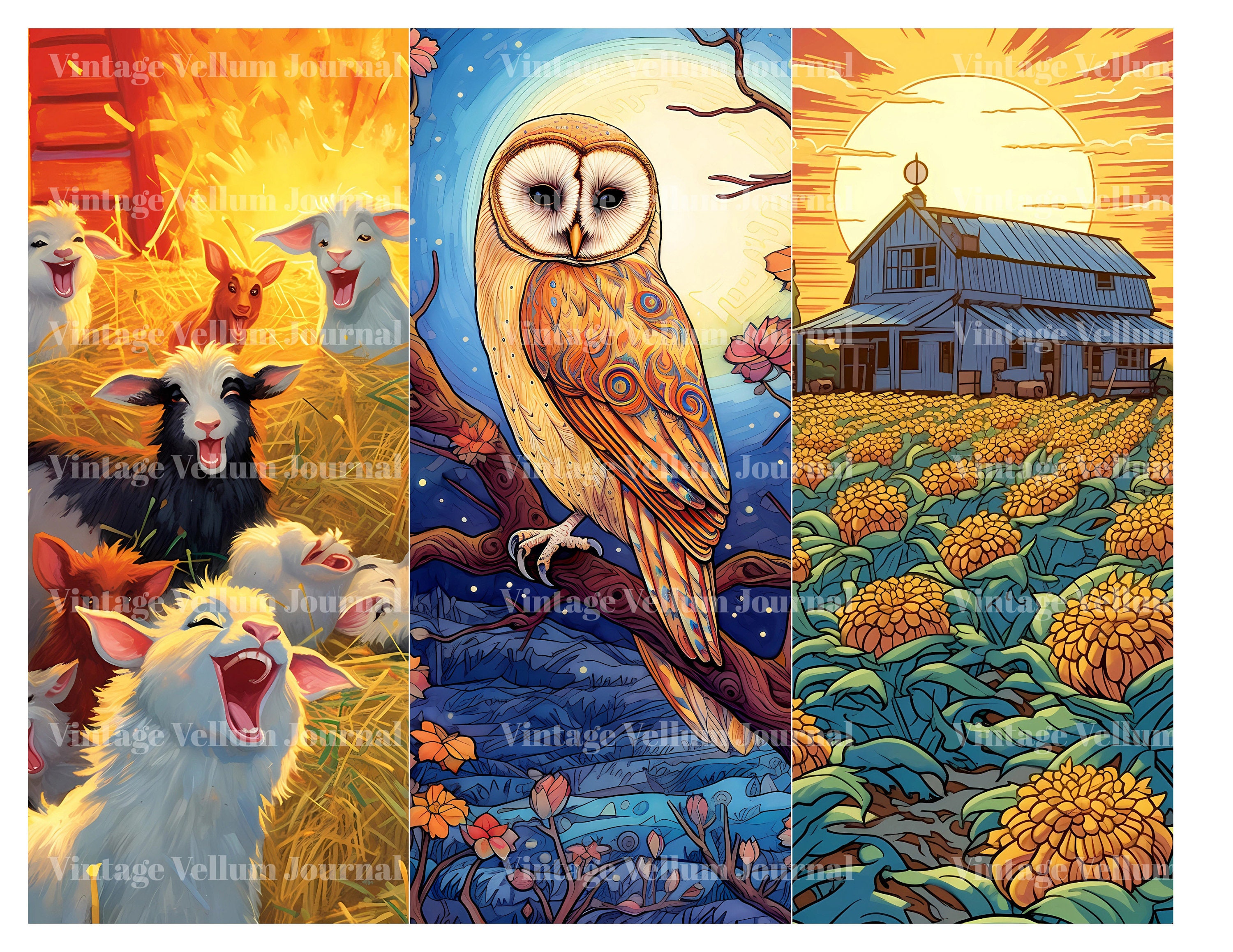 20 Carton-style Farm Junk Journal Pages Printable Farming - Etsy