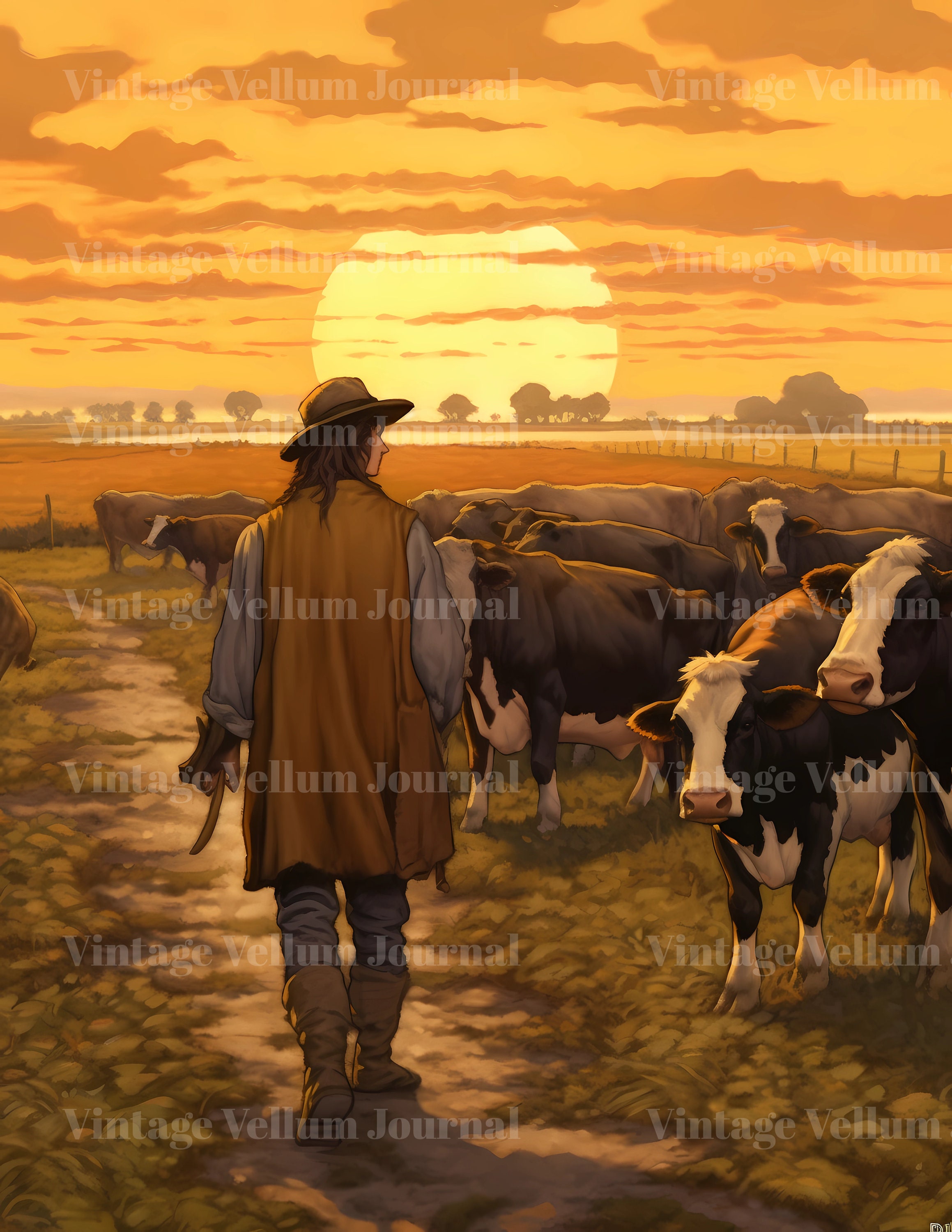 30 Diary Farm Junk Journal Pages Printable Cows and Milk - Etsy