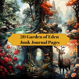 20 Garden of Eden Junk Journal Pages - Christianity Junk Journal for ...