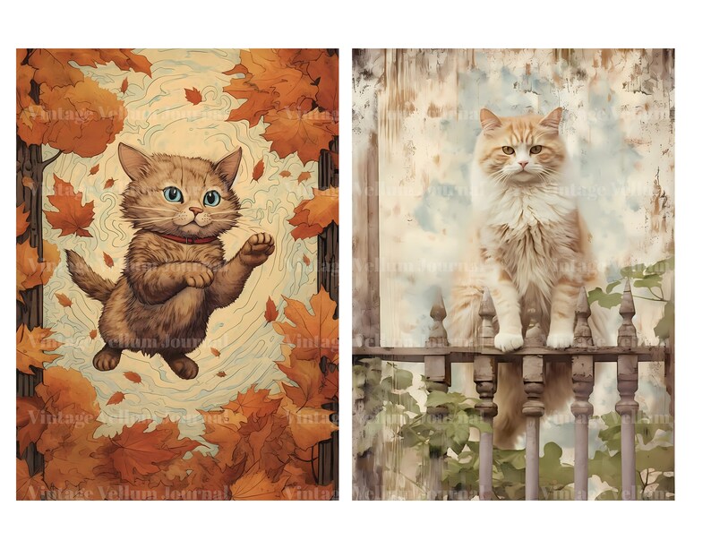 40 Cat Junk Journal Pages Printable Cats Junk Journal for - Etsy