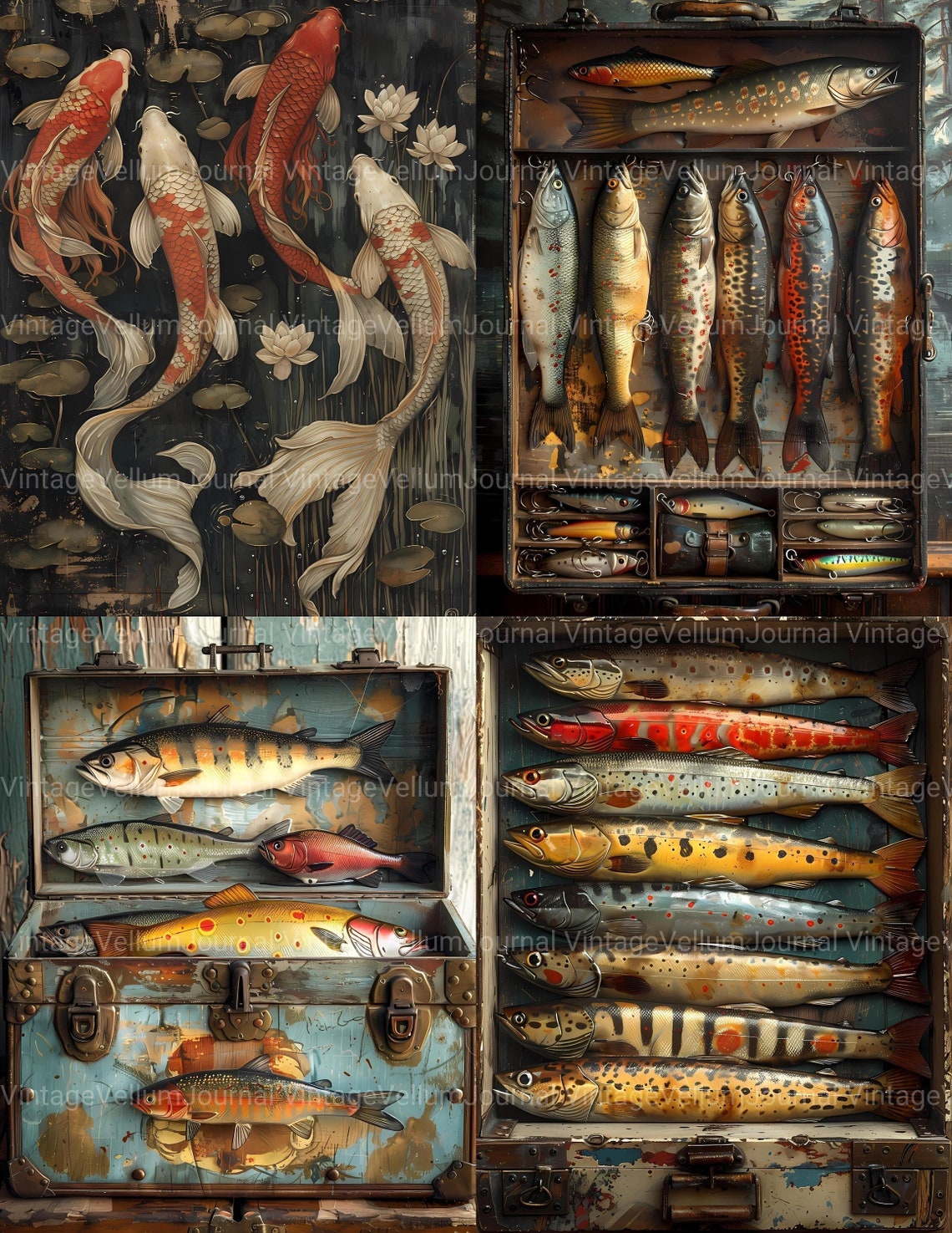 80 Fishing Junk Journal Pages - Hobbies and Crafts Junk Journal for ...