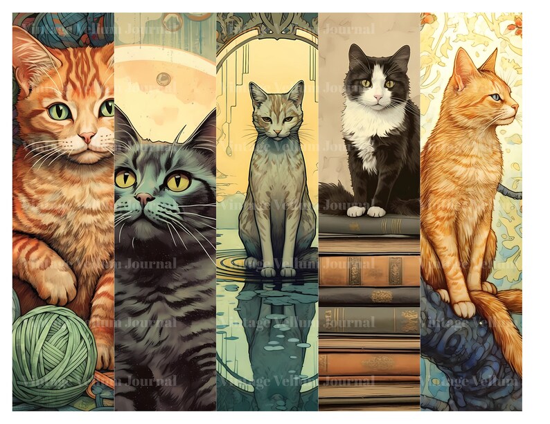 40 Cat Junk Journal Pages Printable Cats Junk Journal for - Etsy