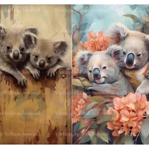 20 Koala Journal Pages - Printable Koala Bears Junk Journal for ...