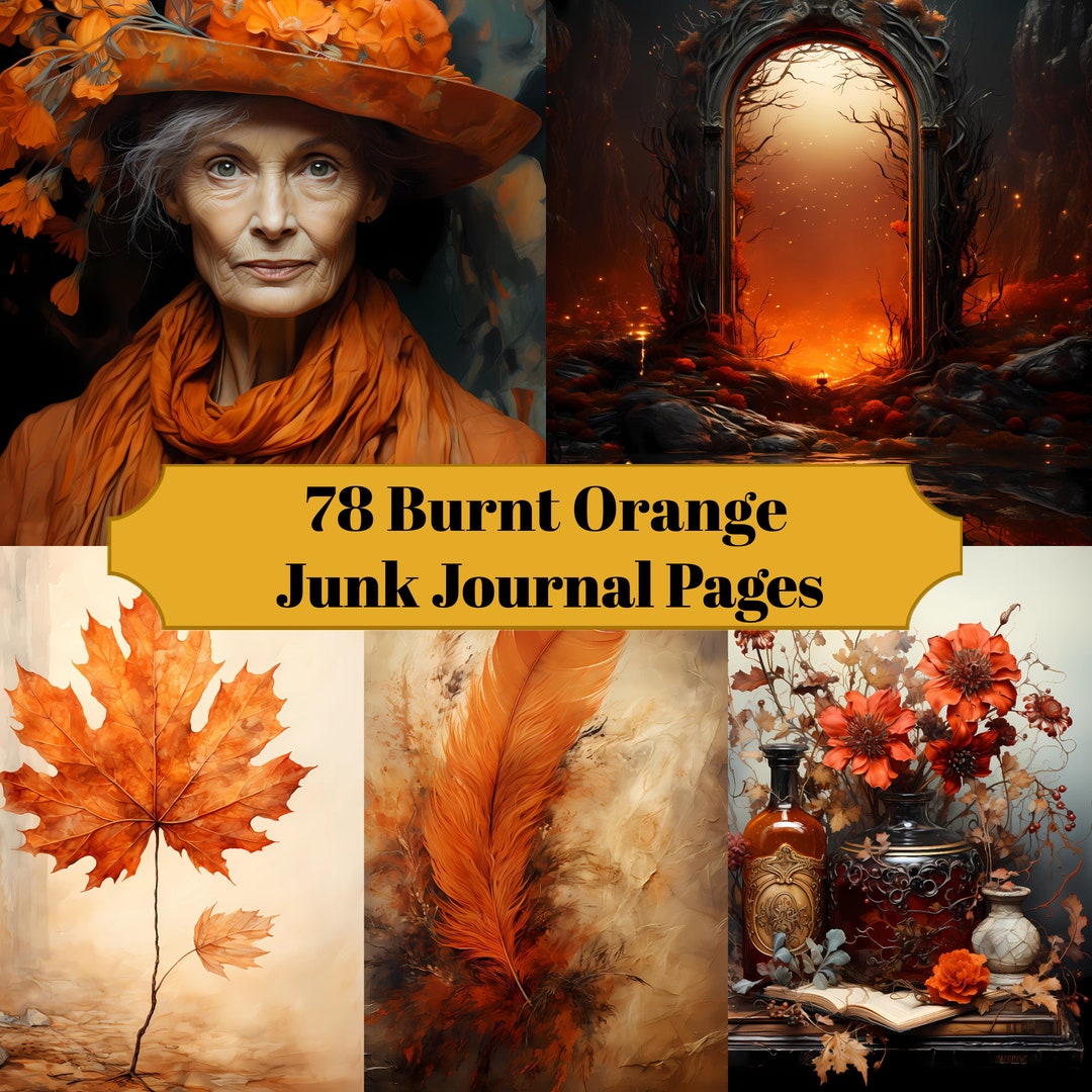 78 Burnt Orange Junk Journal Pages - Colorful Junk Journal for ...
