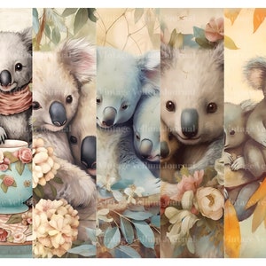 20 Koala Journal Pages - Printable Koala Bears Junk Journal for ...