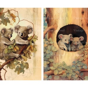 20 Koala Journal Pages - Printable Koala Bears Junk Journal for ...