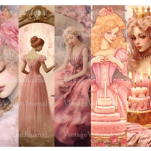40 Pink Princess Junk Journal Pages - Vintage Princess Junk Journal for ...