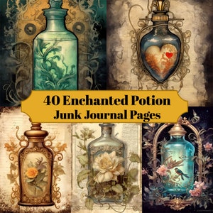 40 Enchanted Potion Junk Journal Pages - Printable Enchanted Junk ...