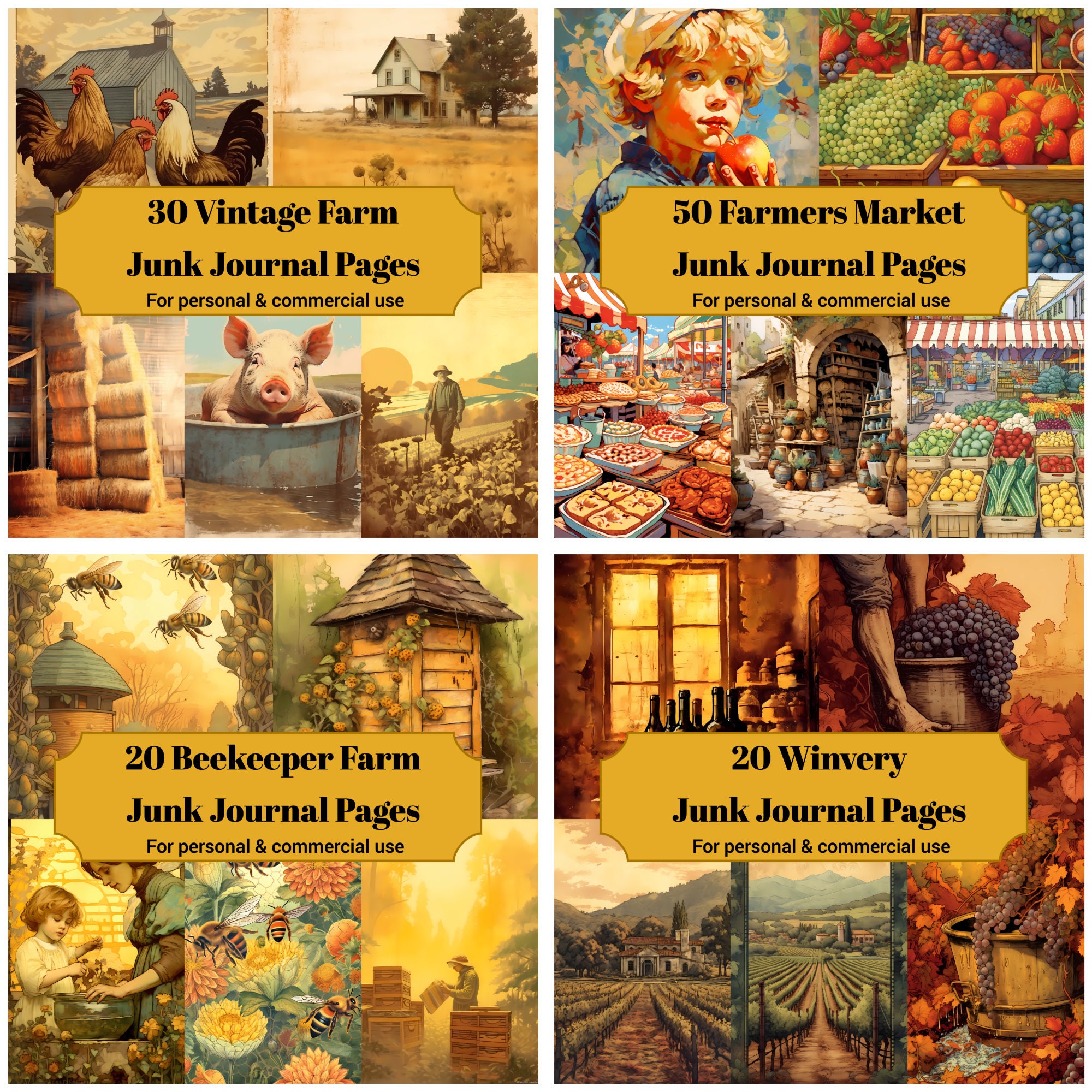 MEGA Farm Junk Journal Pages Bundle - 294 Farming Printables for ...