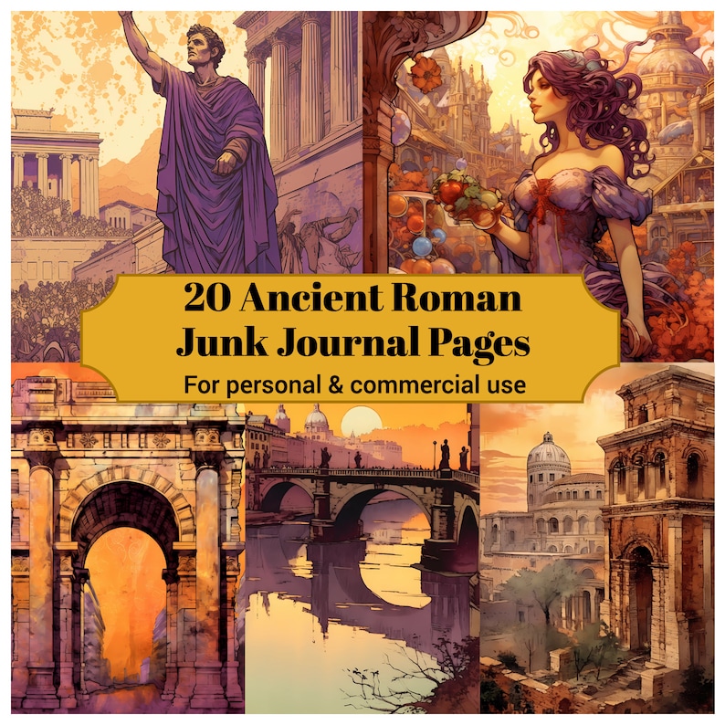 20 Ancient Roman Junk Journal Pages - Printable Rome Junk Journal for ...