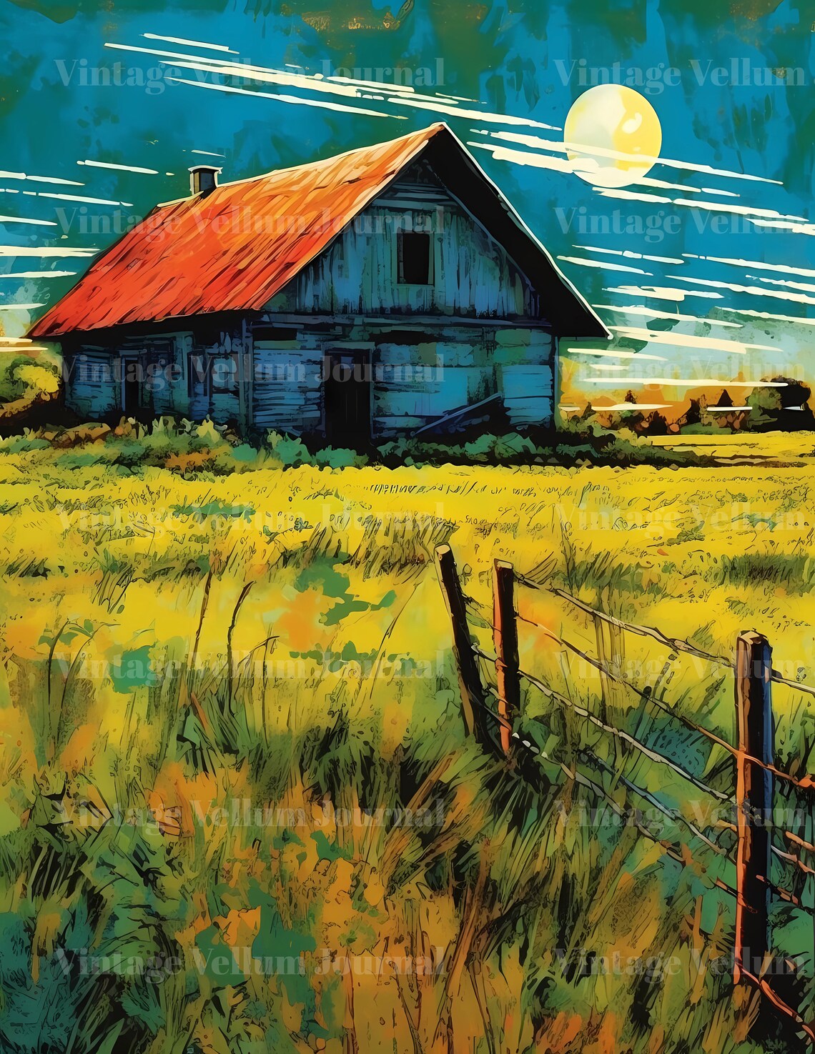 20 Pop-art Farm Junk Journal Pages - Printable Farming Junk Journal for ...