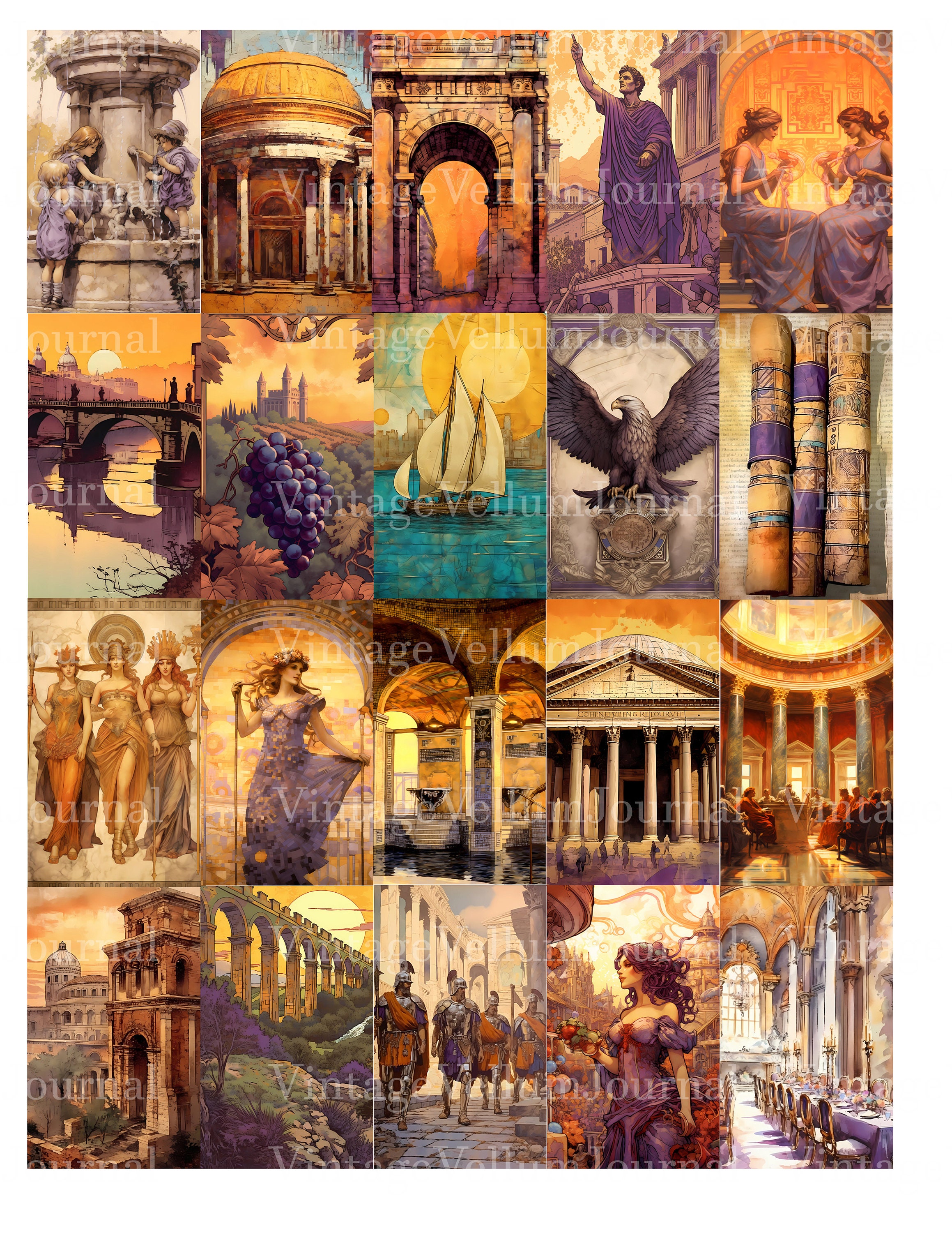 20 Ancient Roman Junk Journal Pages - Printable Rome Junk Journal for ...