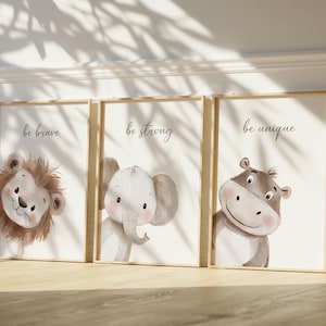 Safari Animal Nursery, Jungle Nursery, Affirmation for Kids, Be Brave ...