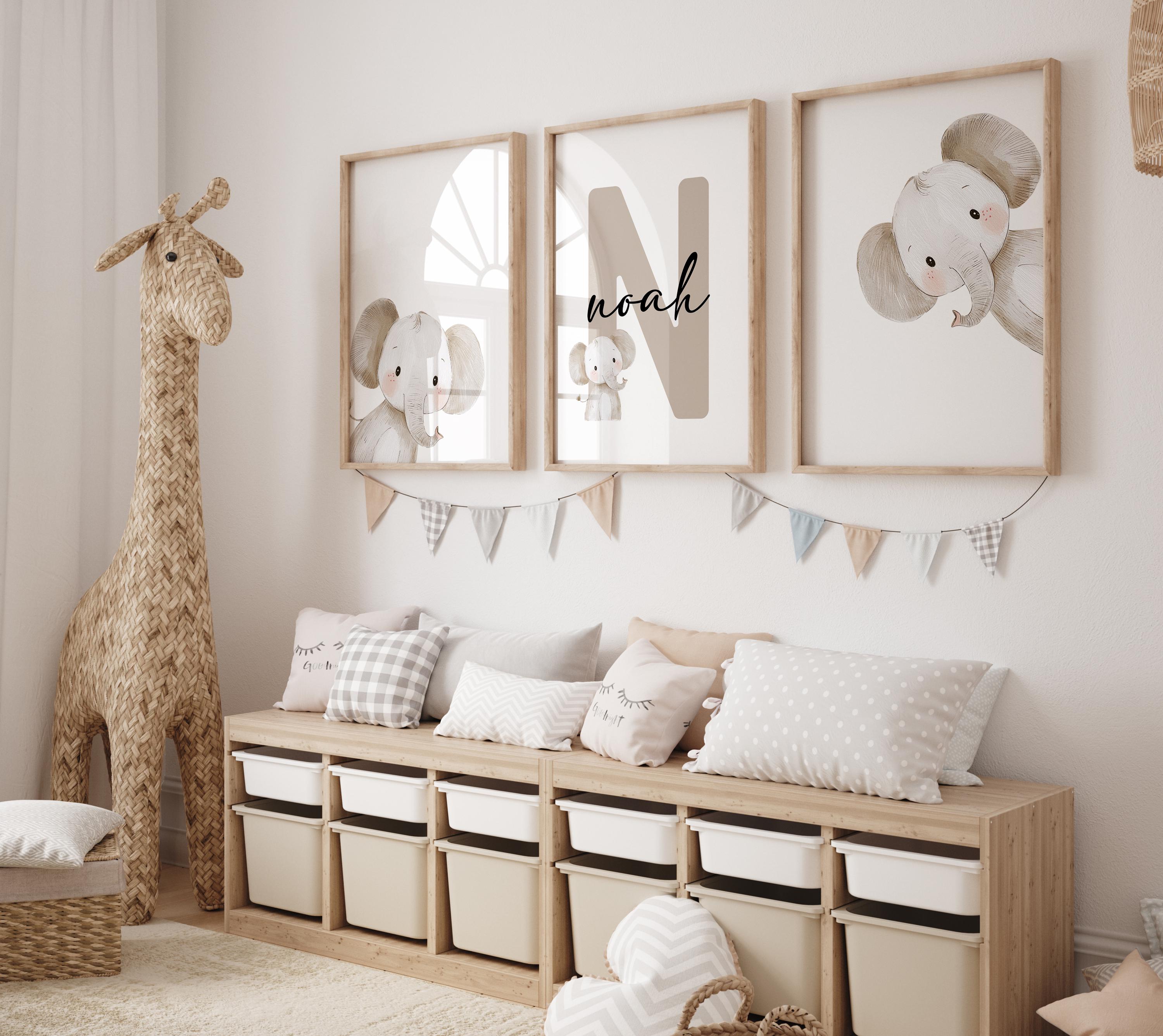Baby Elephant Prints, Elephant Nursery Print, Elephant Room Decor ...