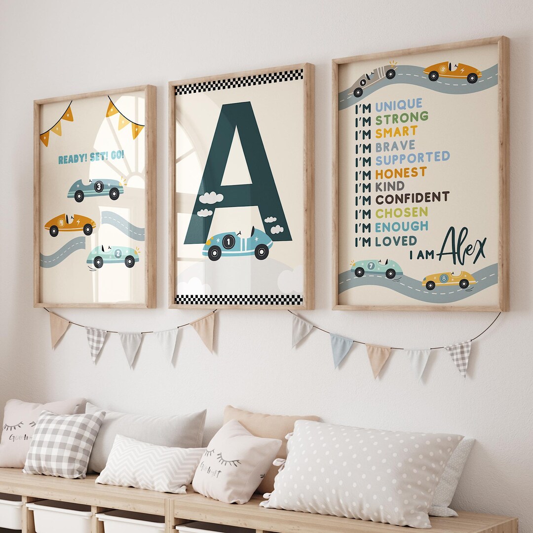 Race Car Nursery Prints, Affirmation for Kids, Affirmation Nursery ...