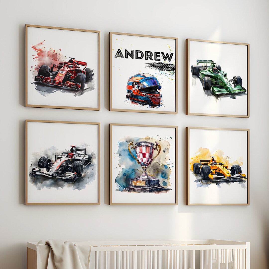 Watercolor Racing Car Nursery Prints, Cars Wall Art, Car Poster, Race ...