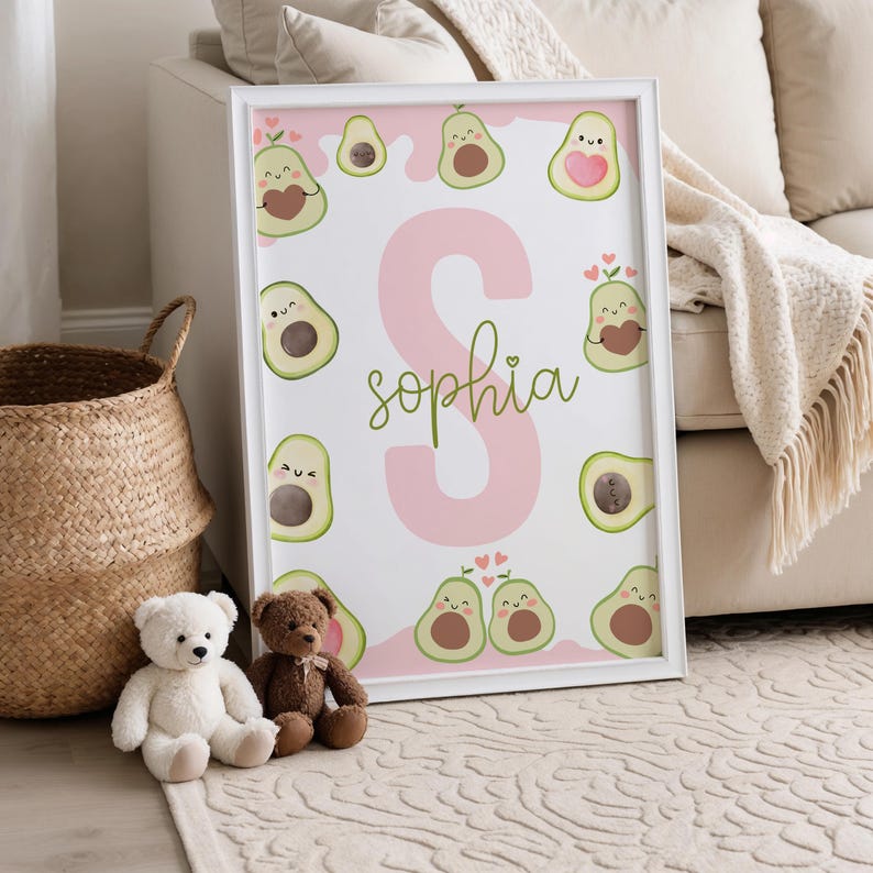Avocado Prints, Avocado Girls Room Decor, Avocado Wall Art, Fruit ...
