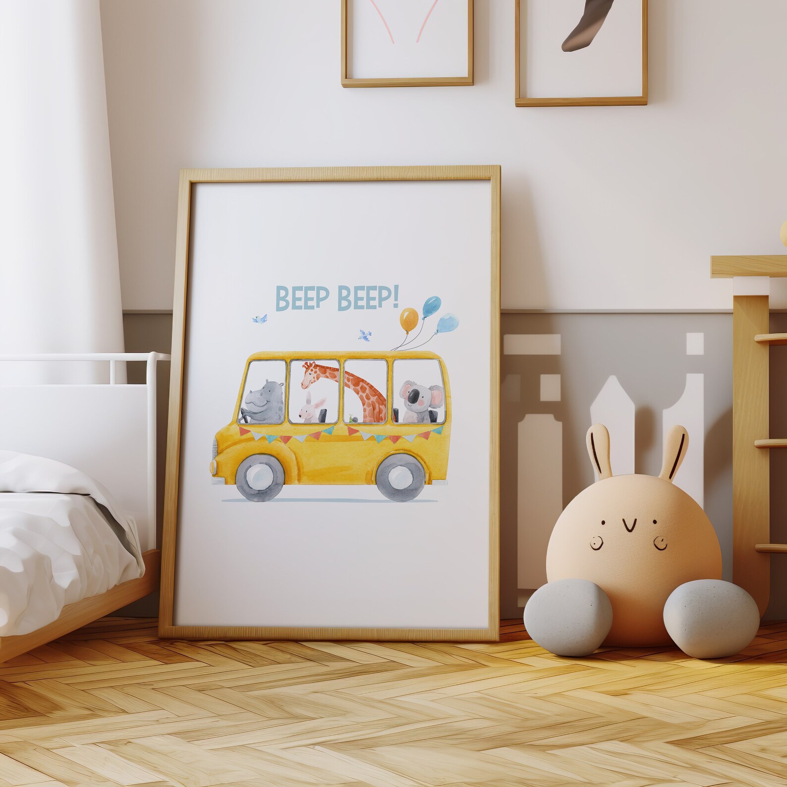Safari Animal Car Nursery Print, Jungle Animal Car Nursery Decor, Boys ...