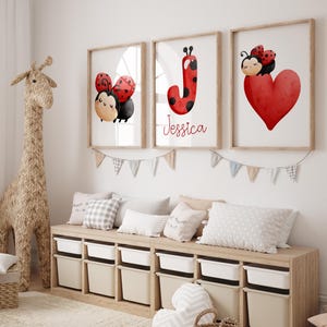 Ladybug Wall Art, Ladybug Prints, Ladybug Nursery Decor, Ladybug Decor ...