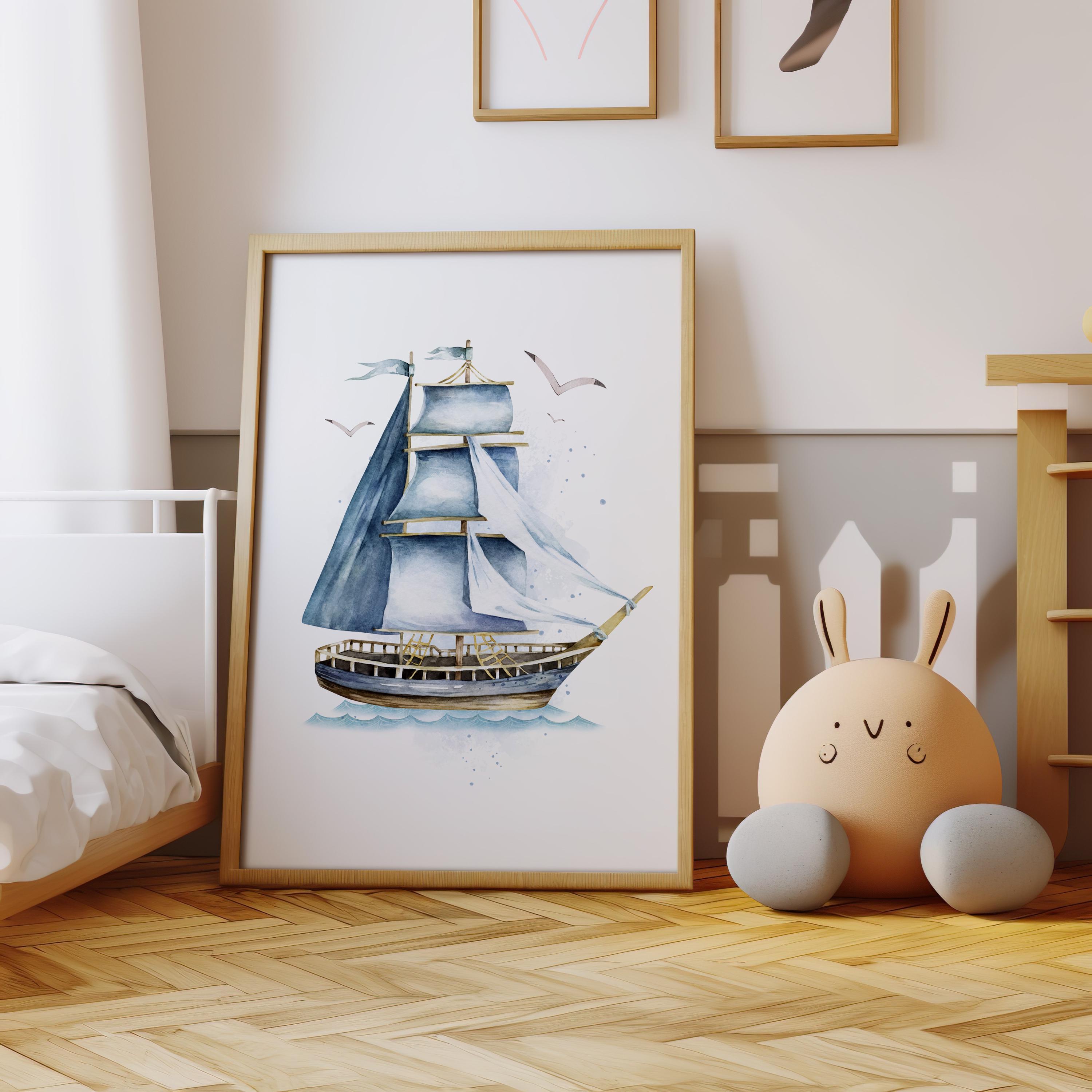 Sailor Nursery Prints, Sailing Ship Prints, Nautical Baby Room ...