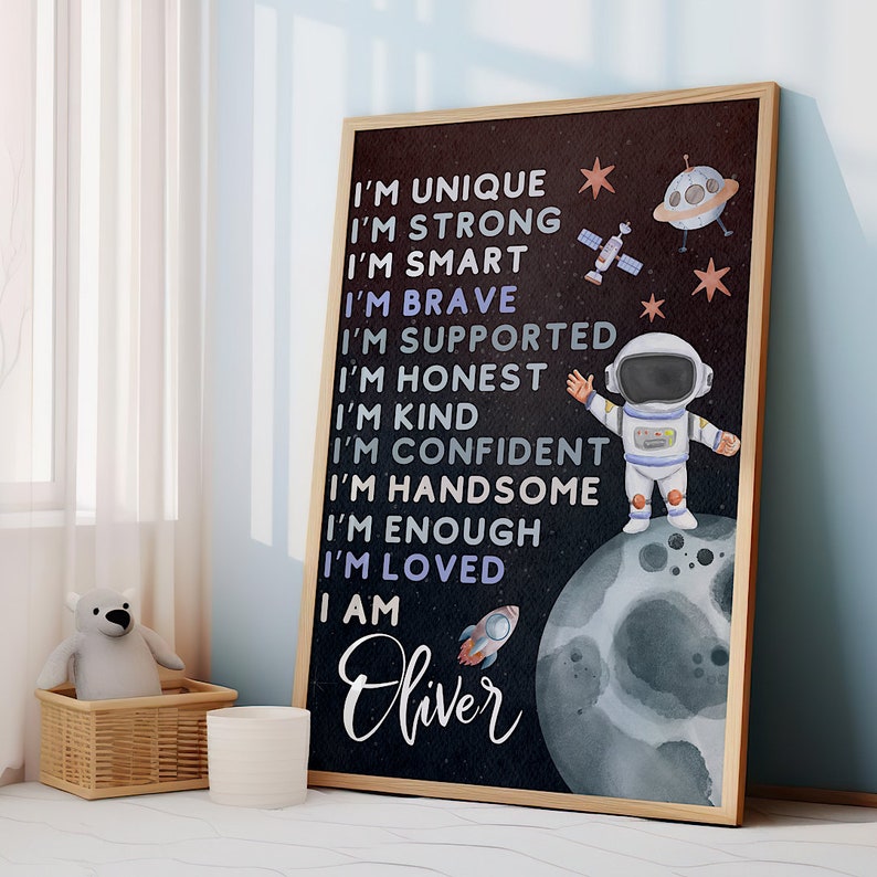 Personalized Affirmation for Kids Wall Art, Affirmation Print, Outer ...