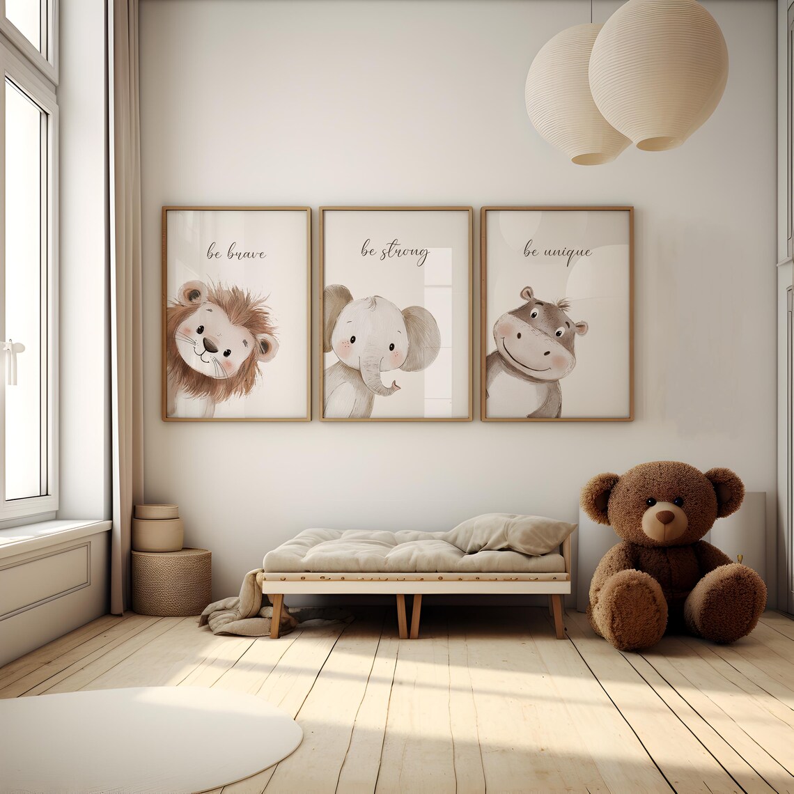 Safari Animal Nursery, Jungle Nursery, Affirmation for Kids, Be Brave ...