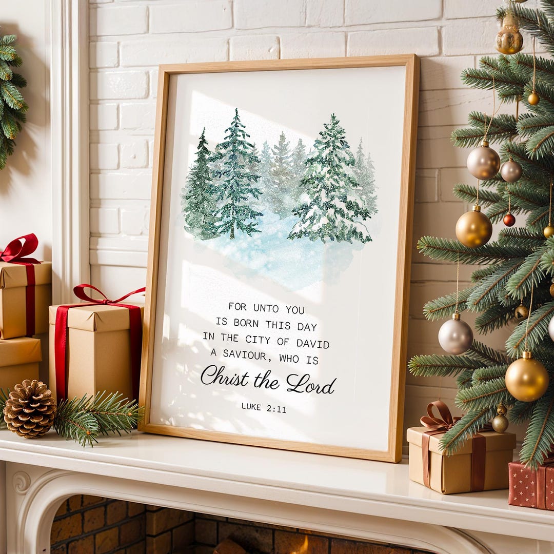 Christian Bible Print, Christmas Bible Wall Art, Christmas Decor ...