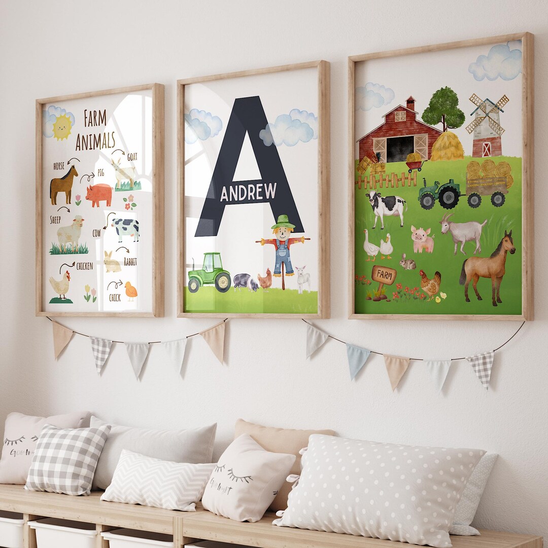 Farm Animal Prints, Farm Nursery Prints, Farm Prints, Farm Animal Kids ...