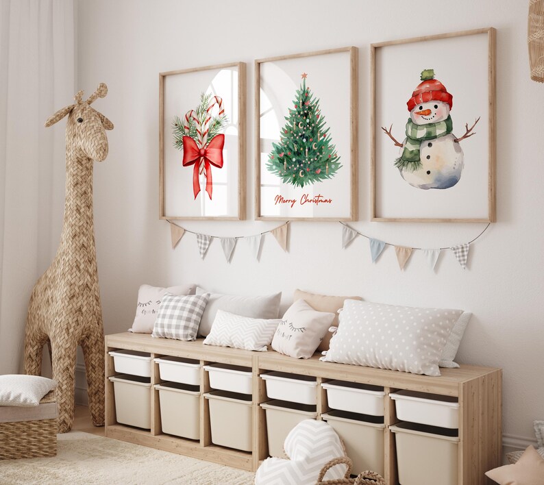 Christmas Room Decor, Christmas Prints, Snowman Prints, Christmas Tree ...