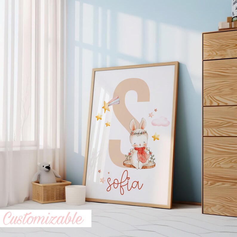 Bunny Nursery Wall Art, Bunny Nursery Decor, Watercolor Bunny Nursery ...