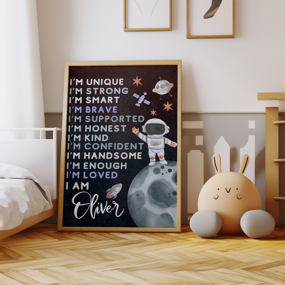 Personalized Affirmation for Kids Wall Art, Affirmation Print, Outer ...