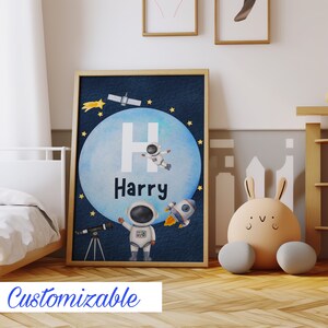 Personalized Space Nursery Print, Space Wall Art, Boys Nursery Decor ...