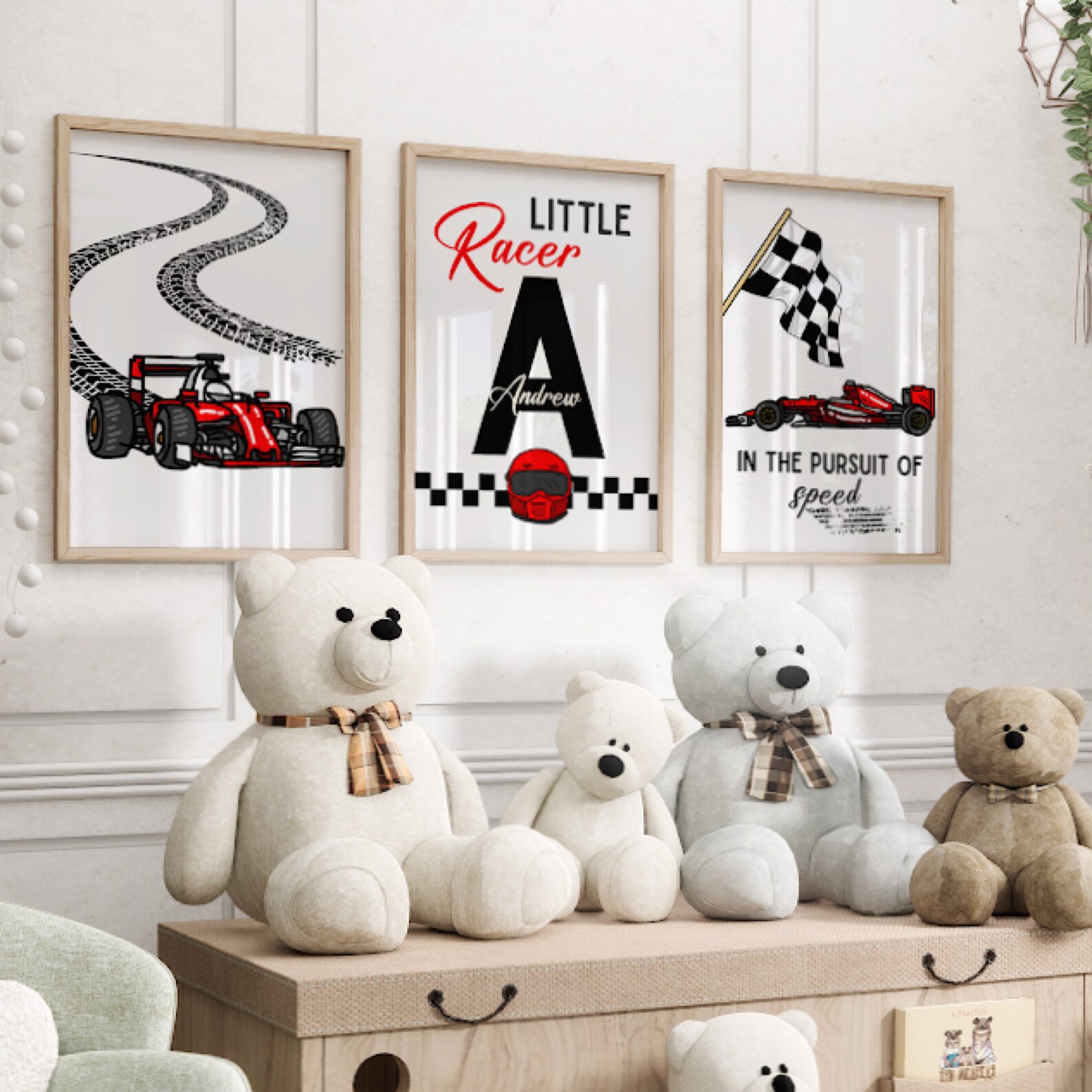 Racing Car Nursery Prints, Boy Playroom Printable, Cars Wall Art, Car ...