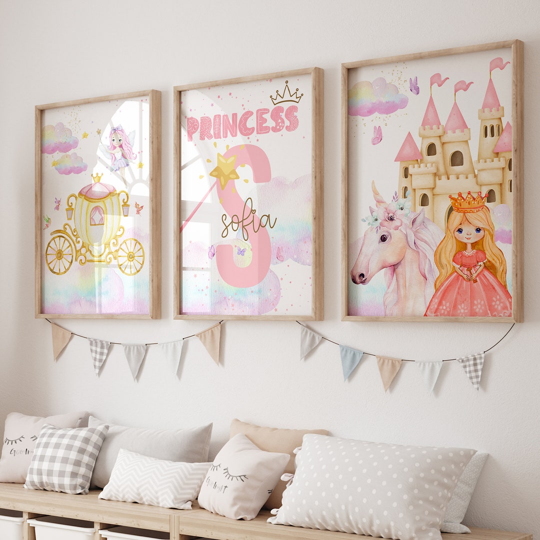 Princess Nursery Prints, Princess Decor, Unicorn Nursery Print ...