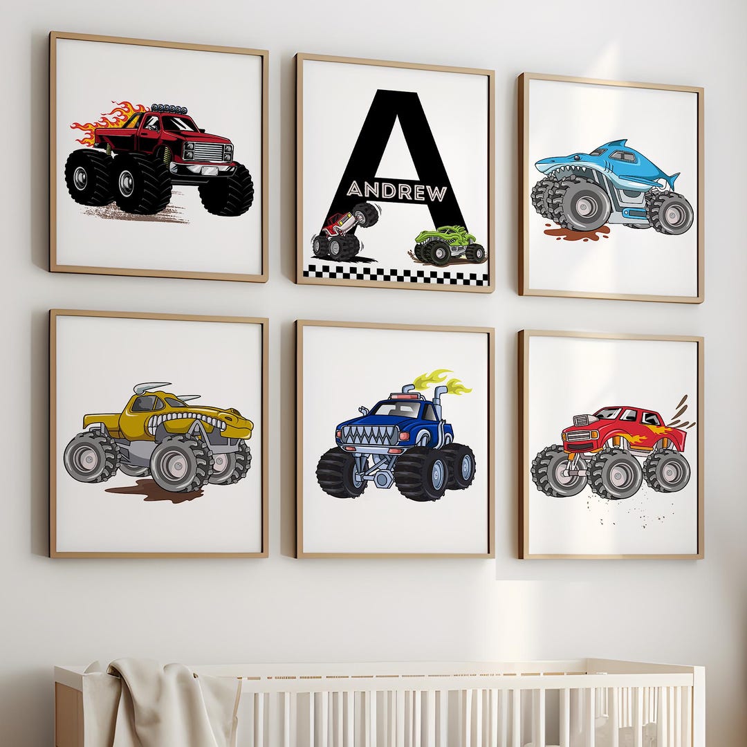 Monster Truck Prints, Monster Truck Nursery, Monster Truck Wall Art ...