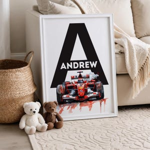 Racing Car Prints, Race Car Nursery, Racing Car Wall Decor, Kids Race ...
