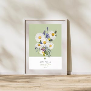 Christian Bible Verse Print, Flower Prints, Flower Nursery, Christian ...