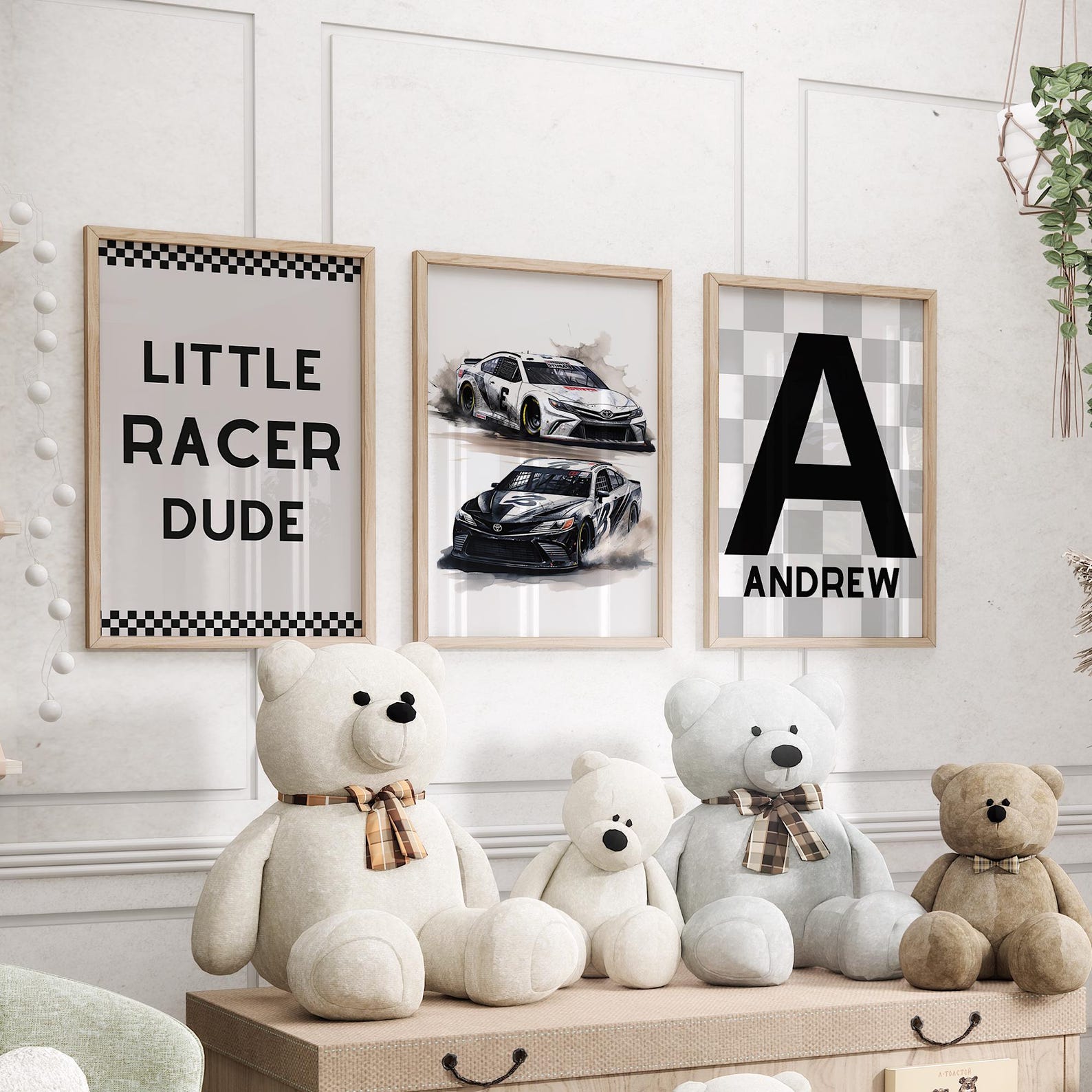 Racing Car Nursery Prints, Race Car Prints, Little Racer Dude, Boy ...