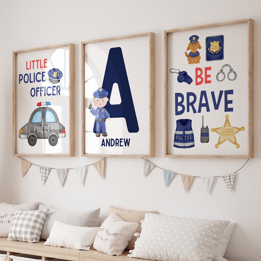 Police Nursery Wall Art, Police Car Print, Police Nursery Decor, Boy ...