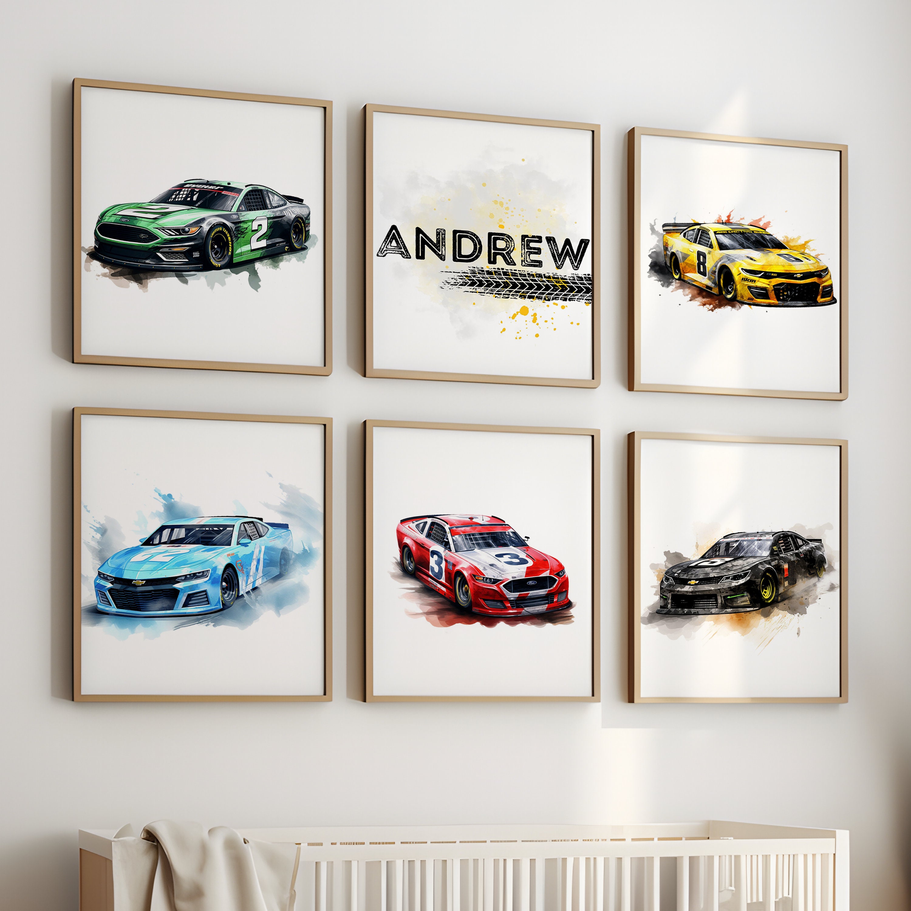 Watercolor Racing Car Nursery Print, Sport Cars Print, Boys Room Decor ...