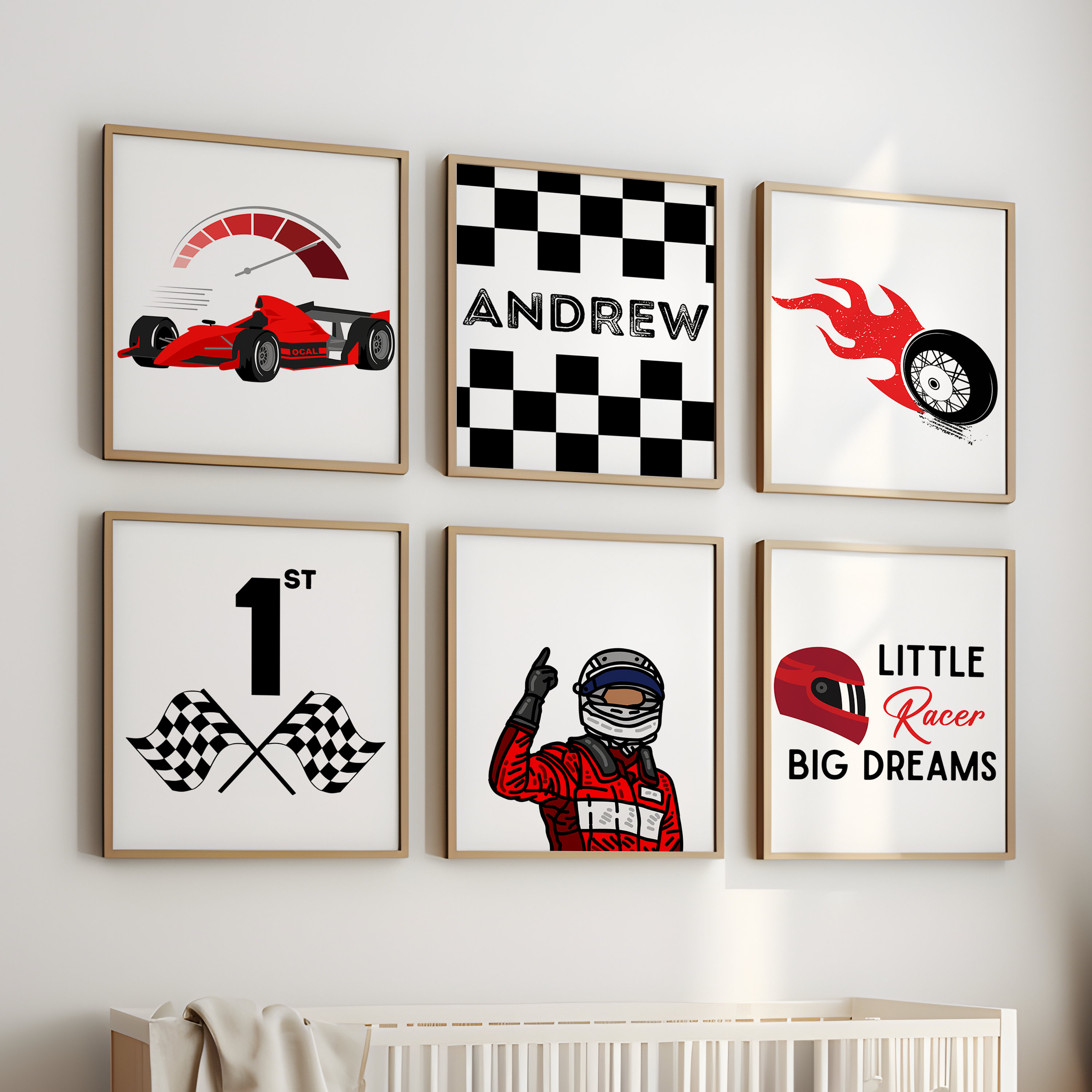 Personalized Racing Car Nursery Prints, Race Car Poster, Boy Playroom ...