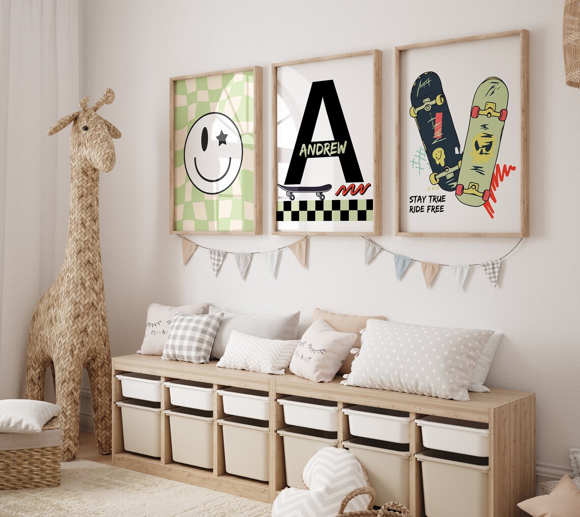 Skateboard Print, Skater Poster, Skateboard Wall Art, Boys Room Decor ...