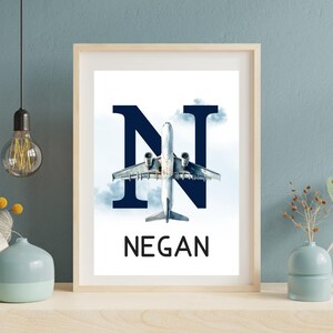 Airplane Baby Boy Name Print, Airplane Nursery Decor, Airplane Theme ...