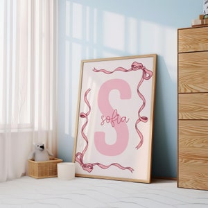 Pink Bows Wall Art, Pink Bows Print, Pink Coquette Nursery, Coquette ...