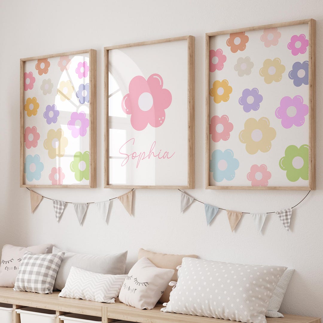 Colorful Daisy Print, Daisy Decor Girls Room, Daisy Nursery Print ...