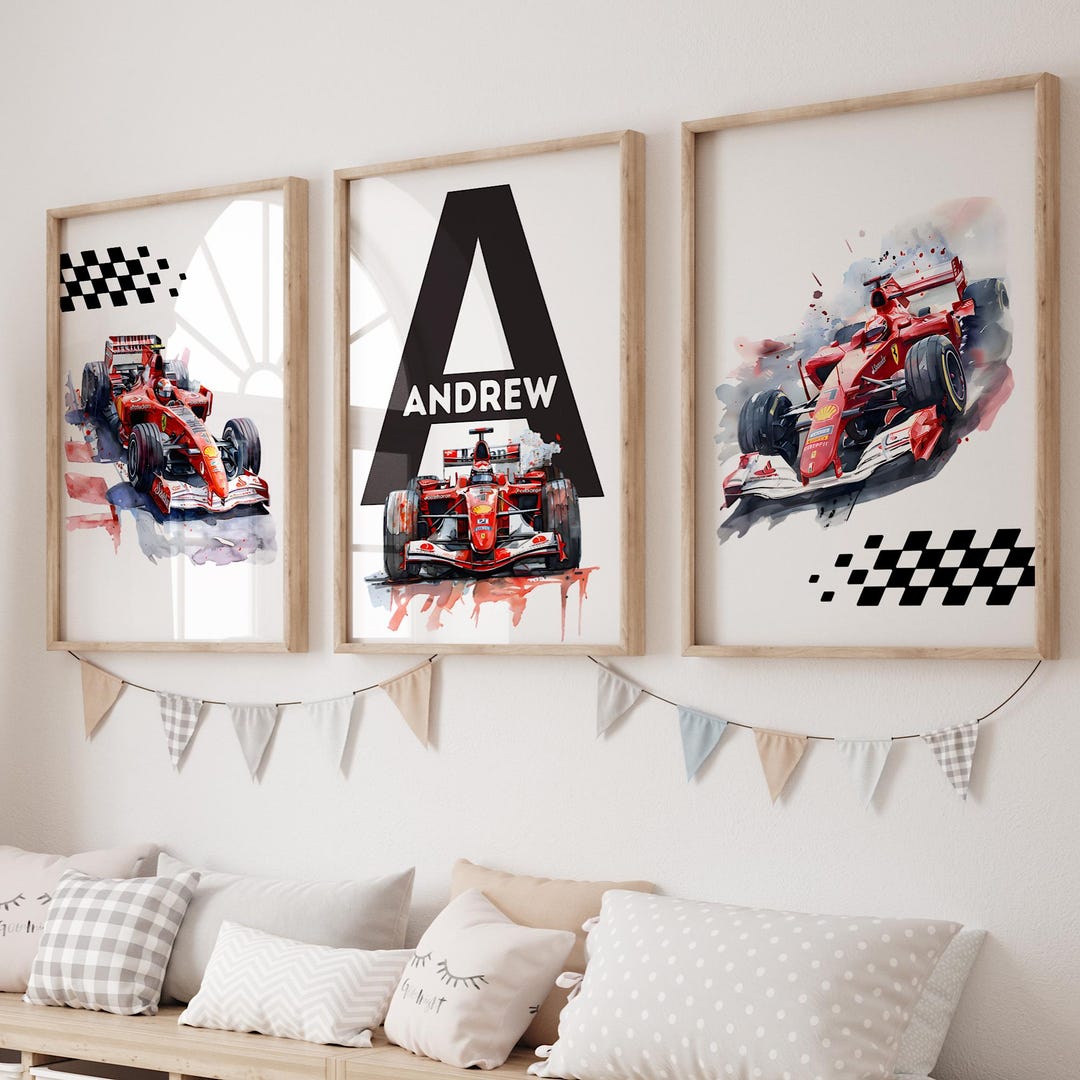 Racing Car Prints, Race Car Nursery, Racing Car Wall Decor, Kids Race ...
