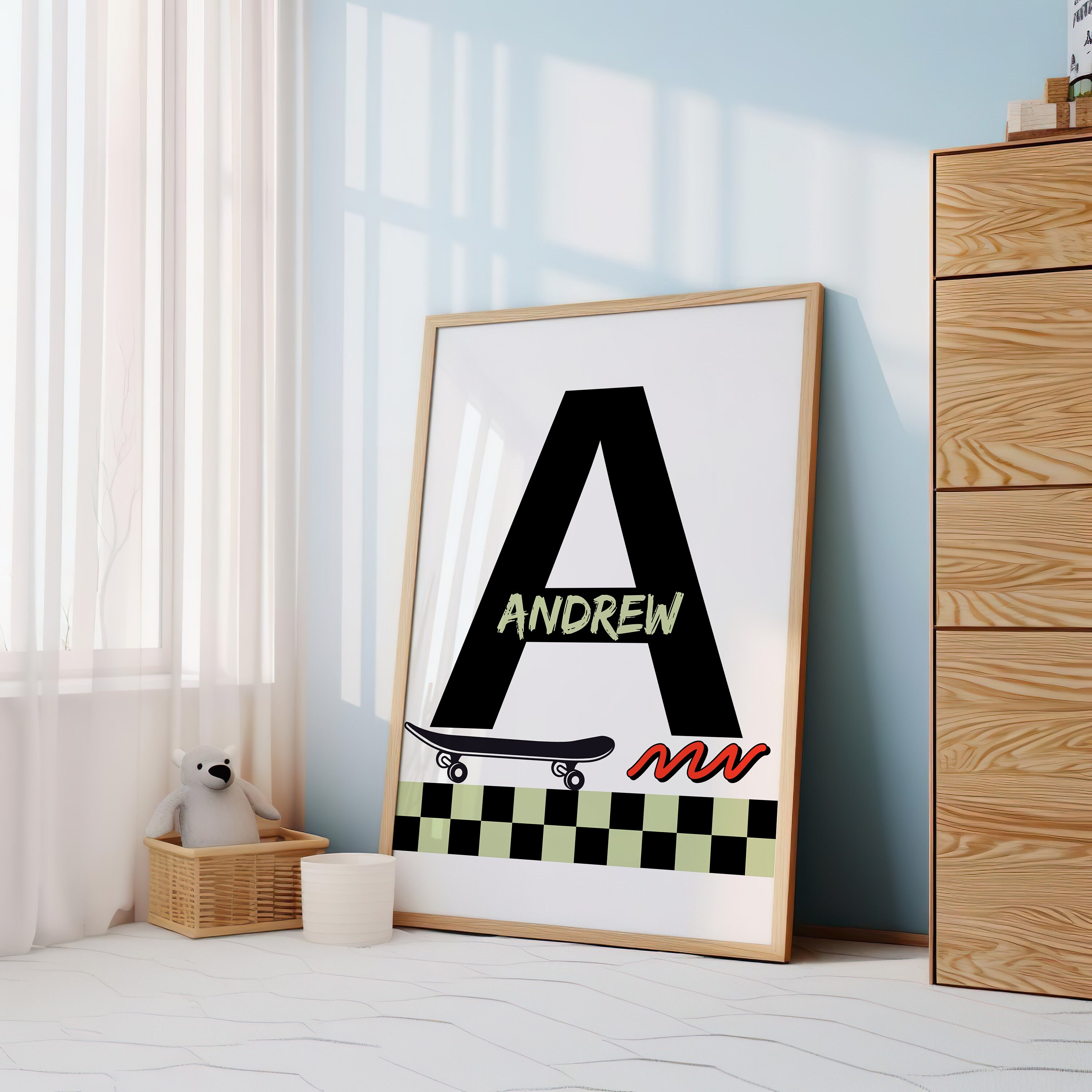 Skateboard Print, Skater Poster, Skateboard Wall Art, Boys Room Decor ...
