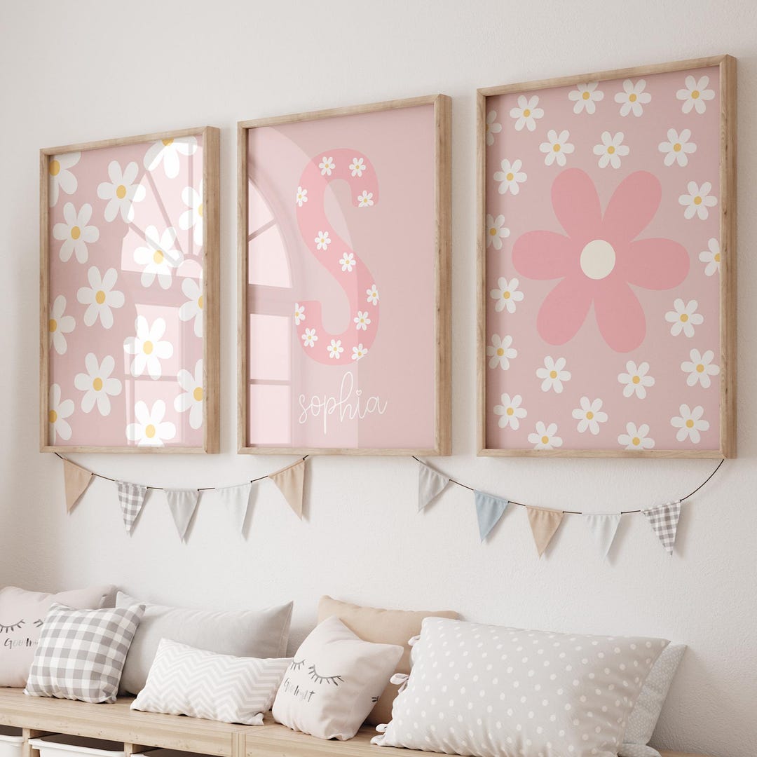 Daisy Nursery Print, Pink Daisy Print, Daisy Decor, Daisy Room Decor ...