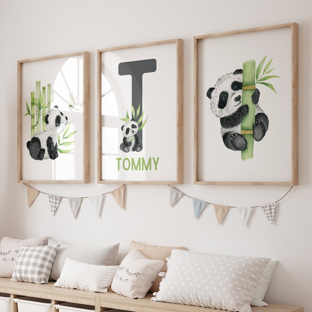 Panda Nursery Decor, Panda Room Decor, Boy Nursery Art, Panda Wall Art ...