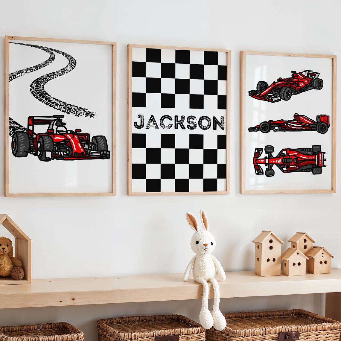 Racing Car Boys Bedroom Print, Race Car Poster, Car Playroom Decor, Red ...